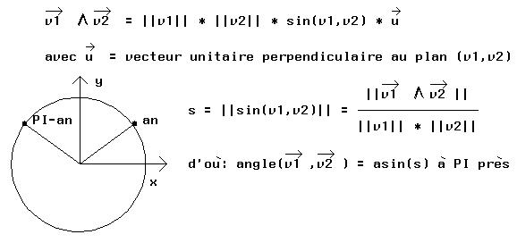 En particulier le produit vectoriel de deux vecteurs unitaires a ...